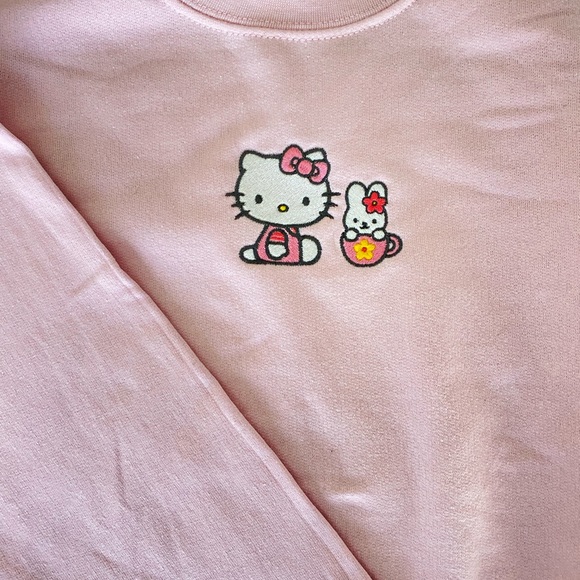 Sweaters | Hello Kitty Embroidered Sweatshirt | Poshmark
